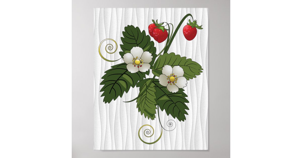 Strawberry Plant Poster | Zazzle