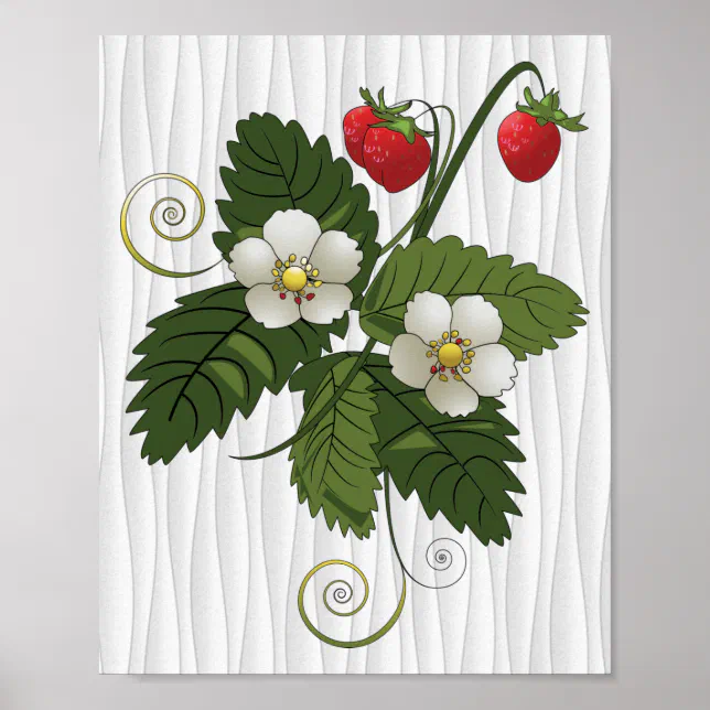 Strawberry Plant Poster | Zazzle