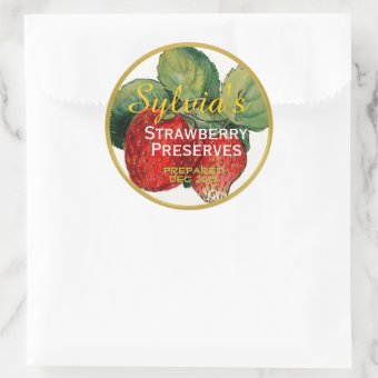 Strawberry Preserves Canning Label | Zazzle