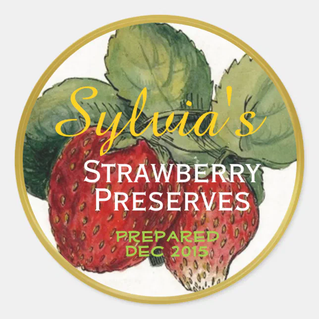 Strawberry Preserves Canning Label | Zazzle