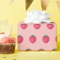 Strawberry Print Wrapping Paper | Zazzle