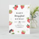 Strawberry Raspberry First Girl 1st Birthday Invitation | Zazzle