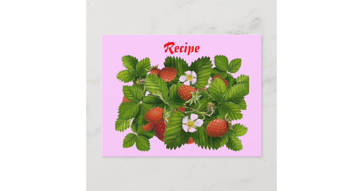 Strawberry Recipe Card | Zazzle