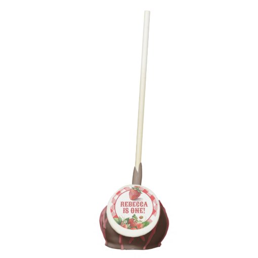 Strawberry Red Gingham 1st Birthday Cake Pops | Zazzle