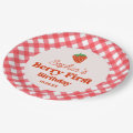 Strawberry Red Pink Berry First 1st Birthday Party Paper Plates | Zazzle