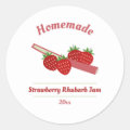 Strawberry Rhubarb Jam Label Sticker | Zazzle