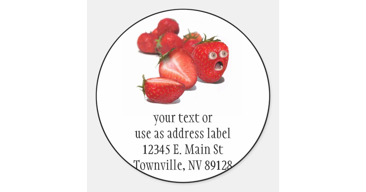 Strawberry Shock Classic Round Sticker | Zazzle