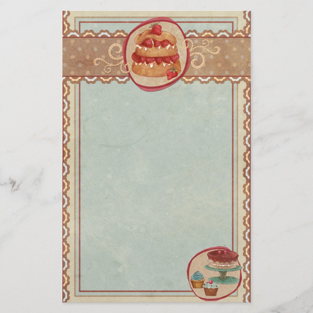 Strawberry Shortcake And Cupcake Stationery | Zazzle