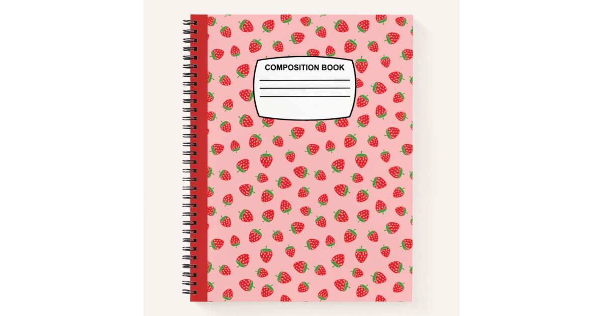 Strawberry Spiral Composition Notebook | Zazzle