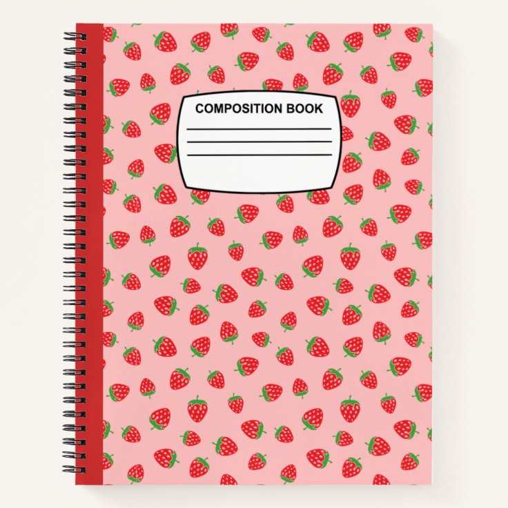 Strawberry Spiral Composition Notebook | Zazzle