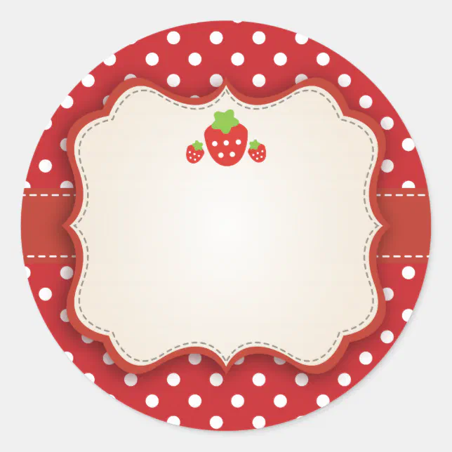 Strawberry Sticker Label | Zazzle