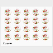 Strawberry Sweet ONE First Birthday Party Classic Round Sticker | Zazzle
