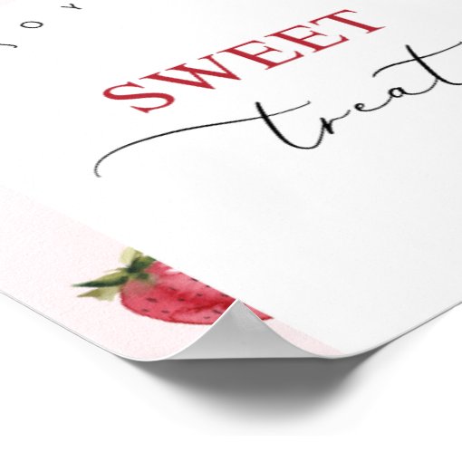 Strawberry sweet treats birthday party poster | Zazzle