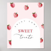 Strawberry sweet treats birthday party poster | Zazzle
