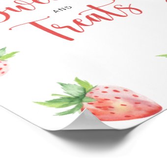 Strawberry - sweets and treats baby shower poster | Zazzle