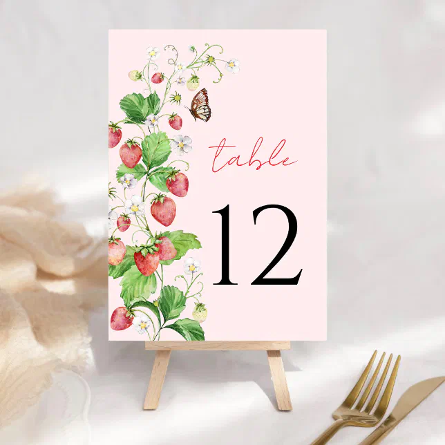 Strawberry Table Number | Zazzle
