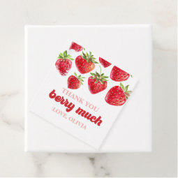 Strawberry Thank You Berry Much Favor Gift Tags | Zazzle