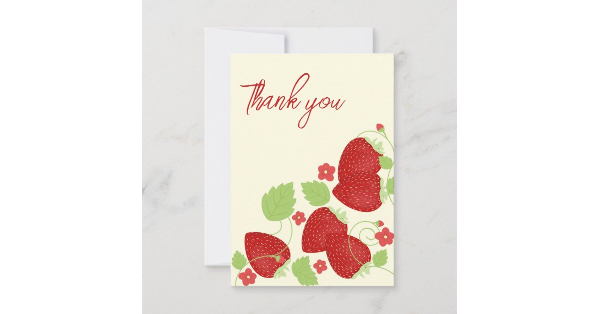 Strawberry Thank You Card Zazzle