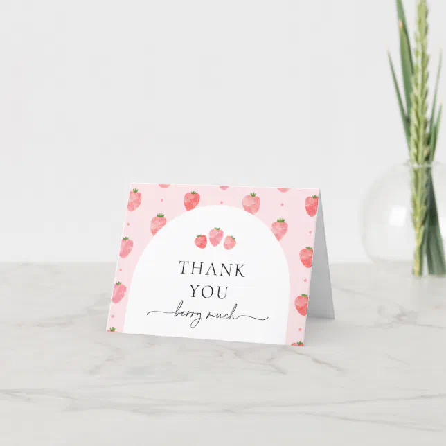 Strawberry Thank You Card | Berry Thank You | Zazzle
