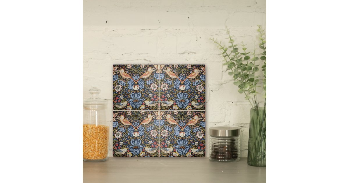 Strawberry Thief Birds William Morris Ceramic Tile | Zazzle