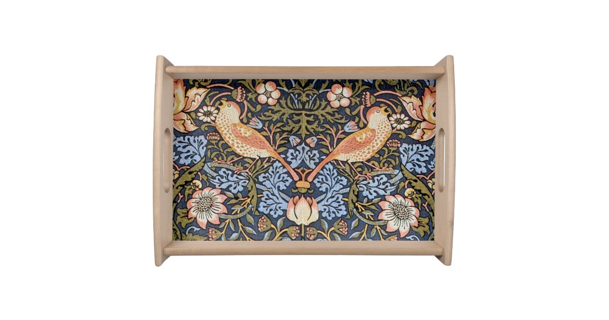 Strawberry Thief Pattern by William Morris Serving Tray | Zazzle
