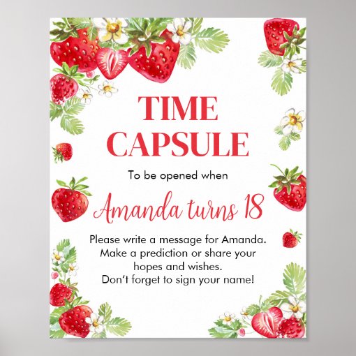 Strawberry Time Capsule Poster | Zazzle