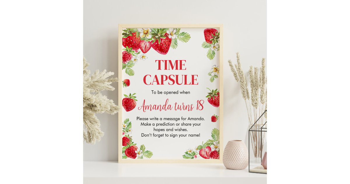 Strawberry Time Capsule Poster | Zazzle