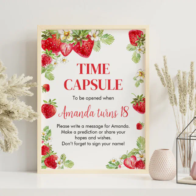 Strawberry Time Capsule Poster | Zazzle