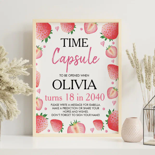 Strawberry Time Capsule Poster | Zazzle