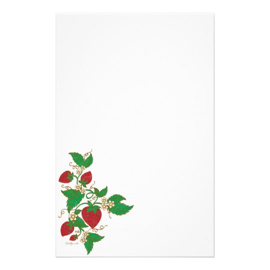 Strawberry Vine Notepaper Stationery | Zazzle.com