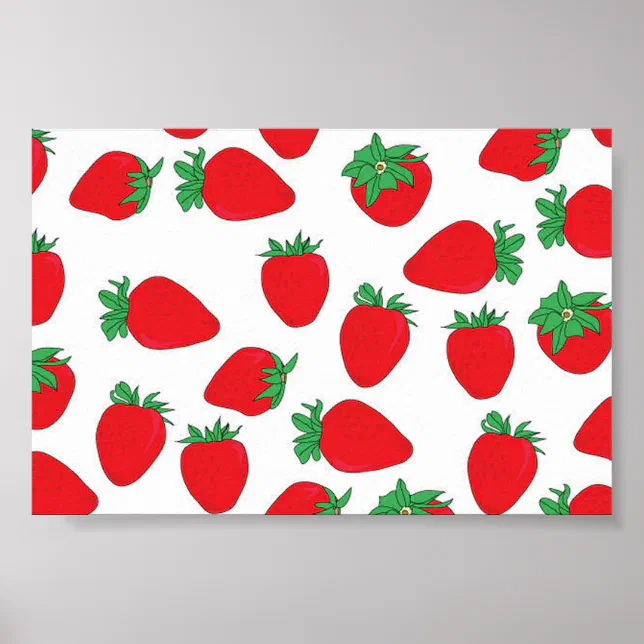 Strawberry Wallpaper Poster | Zazzle