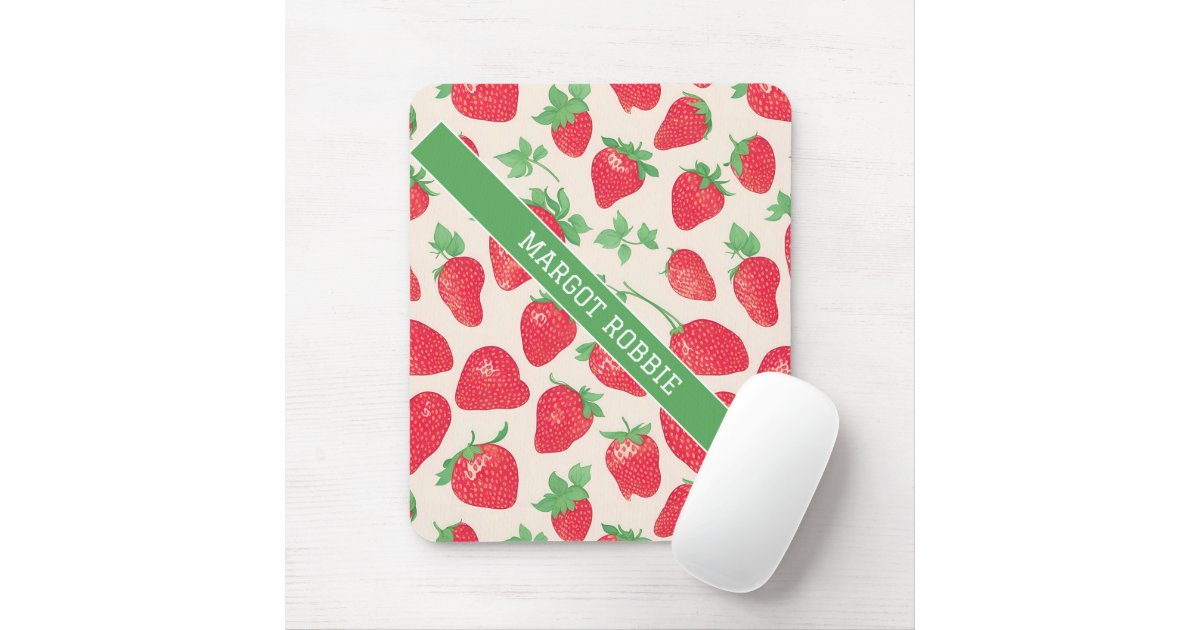 Strawberry Watercolor Colorful Pattern Mouse Pad | Zazzle