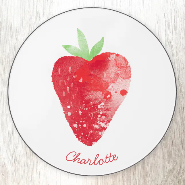 Strawberry Watercolor Personalized Wireless Charger | Zazzle