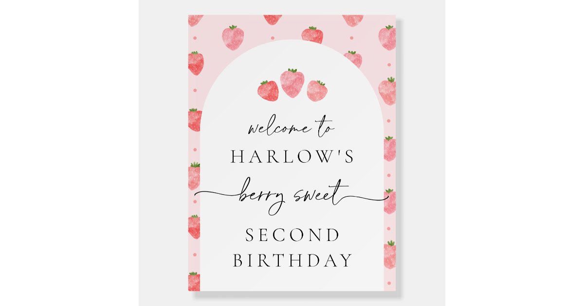Strawberry Welcome Sign | 18x24" Sign | Zazzle
