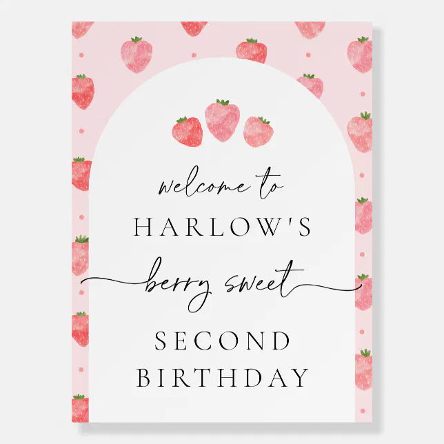 Strawberry Welcome Sign | 18x24" Sign | Zazzle