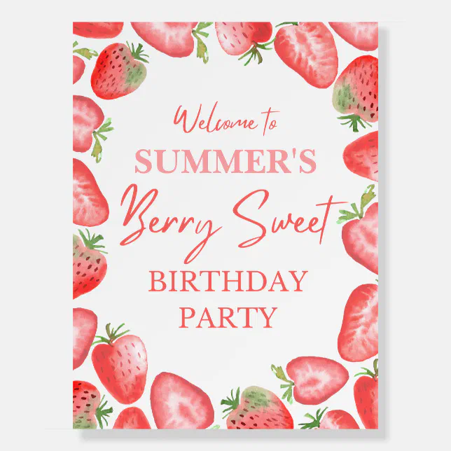 Strawberry Welcome Sign | Berry Welcome Sign | Zazzle