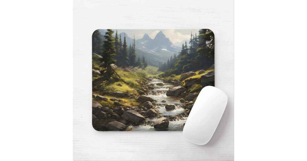 Stream in Mountains Mouse Pad | Zazzle