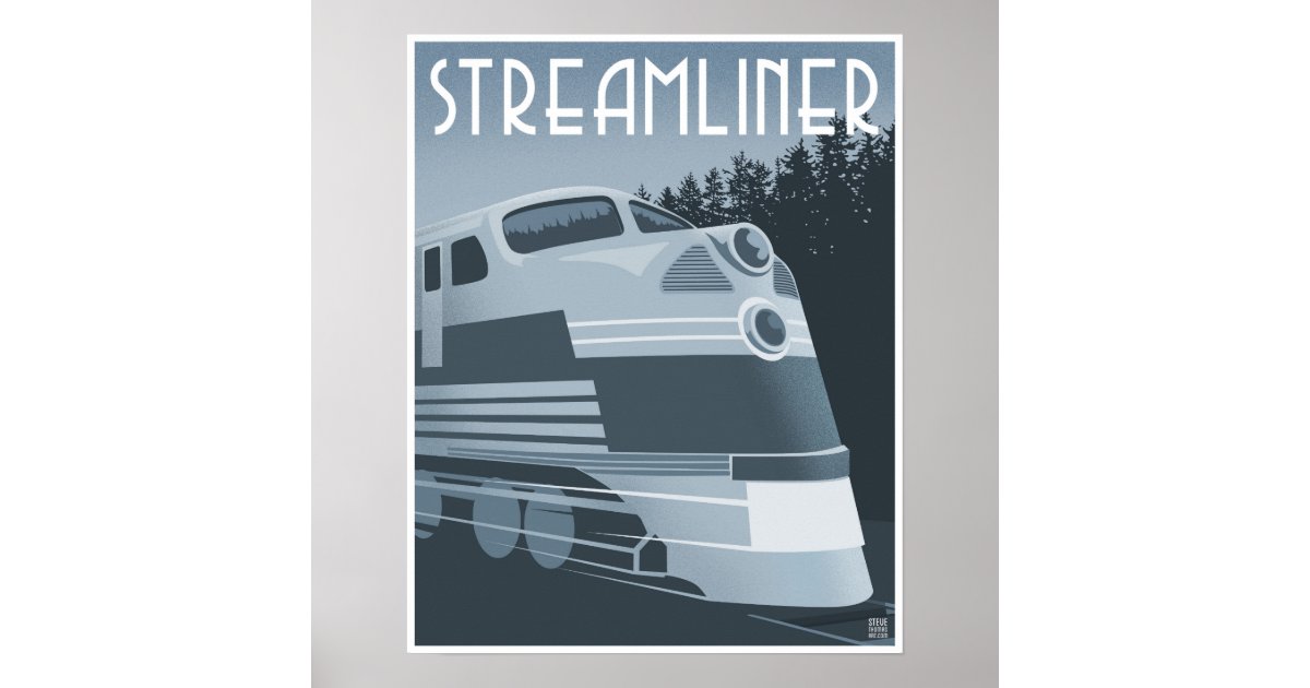 Streamliner train poster | Zazzle