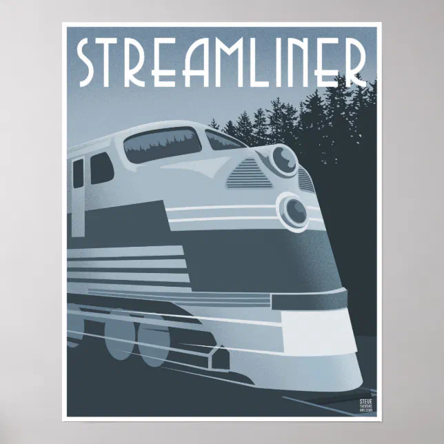 Streamliner train poster | Zazzle