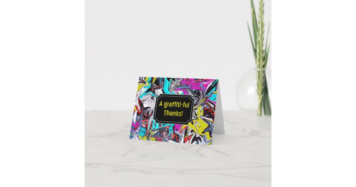 Street art graffiti thank you card | Zazzle