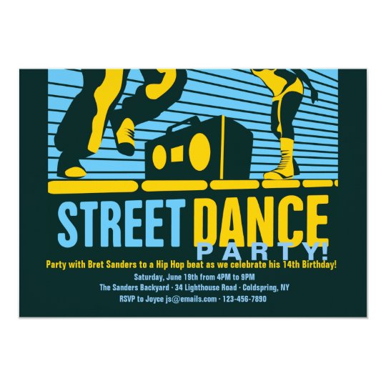 Street Dance Party Invitations | Zazzle.com
