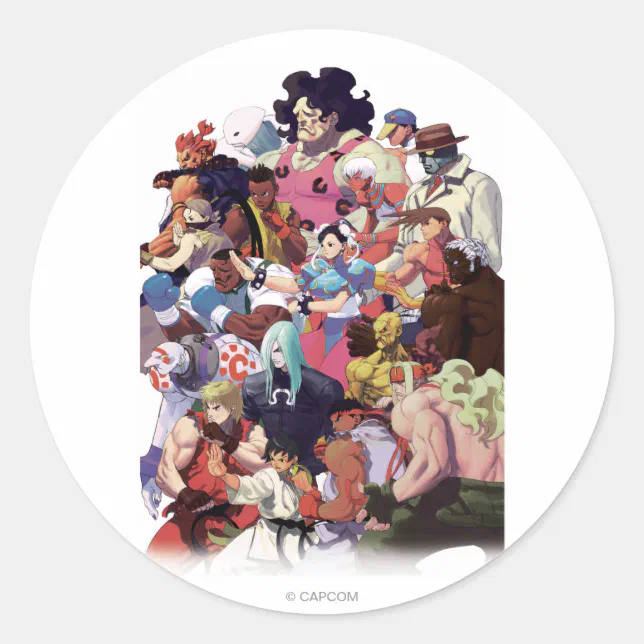 Street Fighter 3 Third Strike Cast Classic Round Sticker | Zazzle