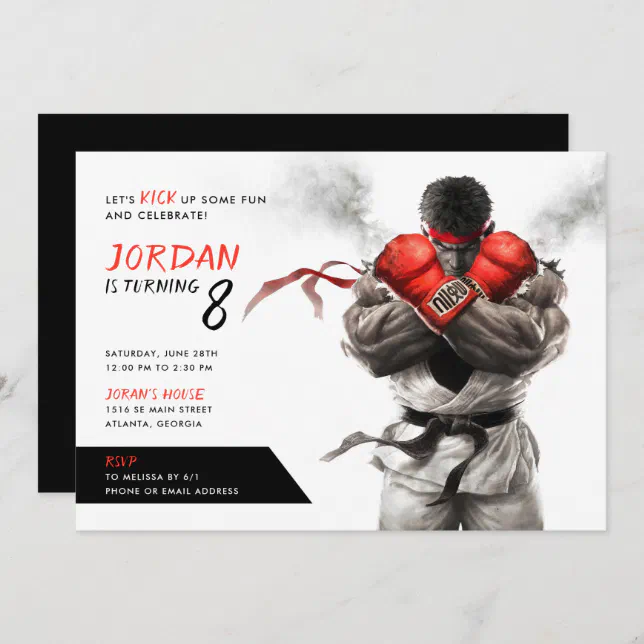 Street Fighter Birthday Invitation | Zazzle