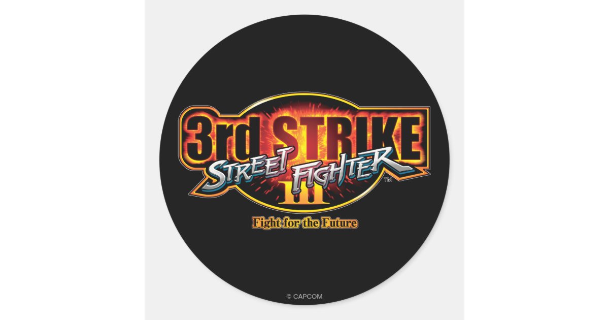 Street Fighter III 3rd Strike Logo Classic Round Sticker | Zazzle