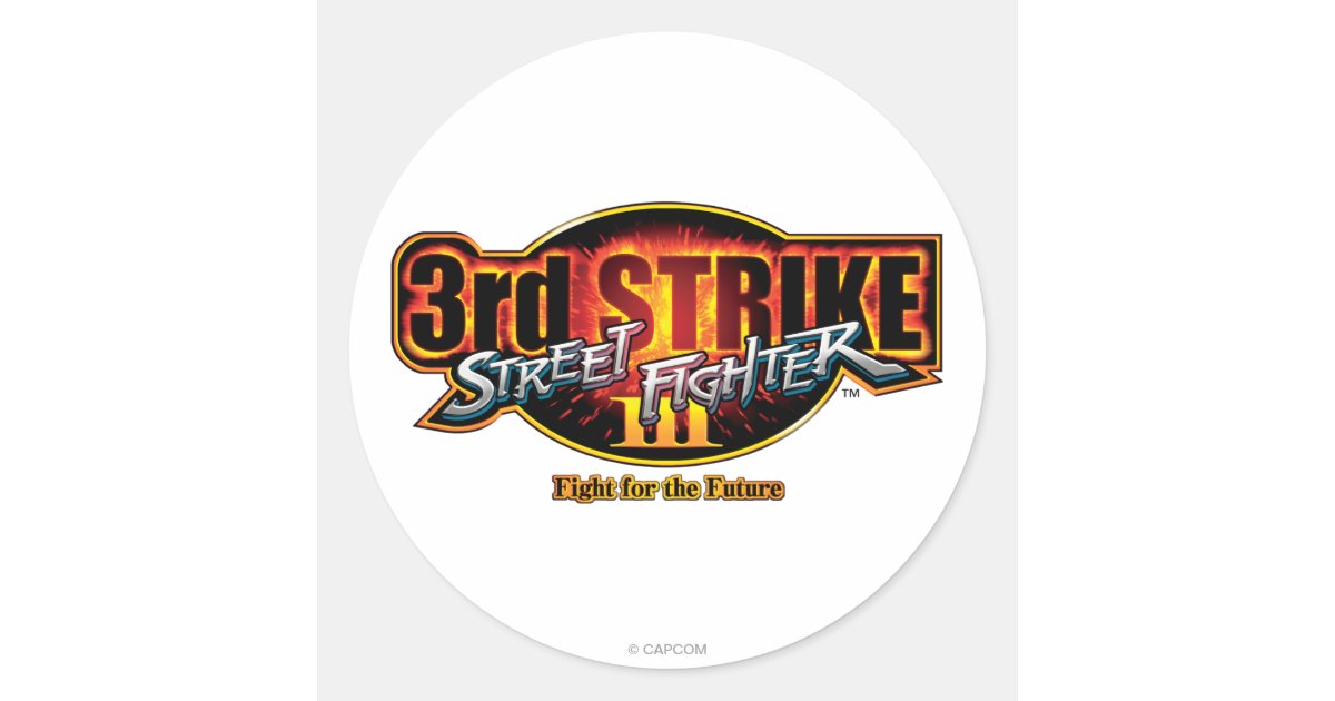 Street Fighter III 3rd Strike Logo Classic Round Sticker | Zazzle