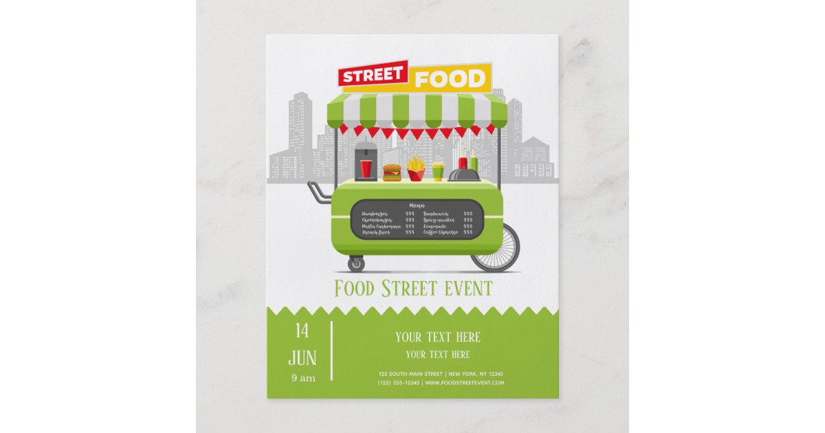 Street food flyer | Zazzle