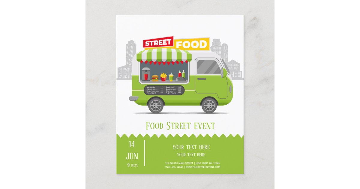 Street food truck flyer | Zazzle