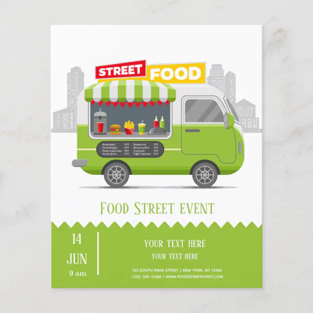 Street food truck flyer | Zazzle