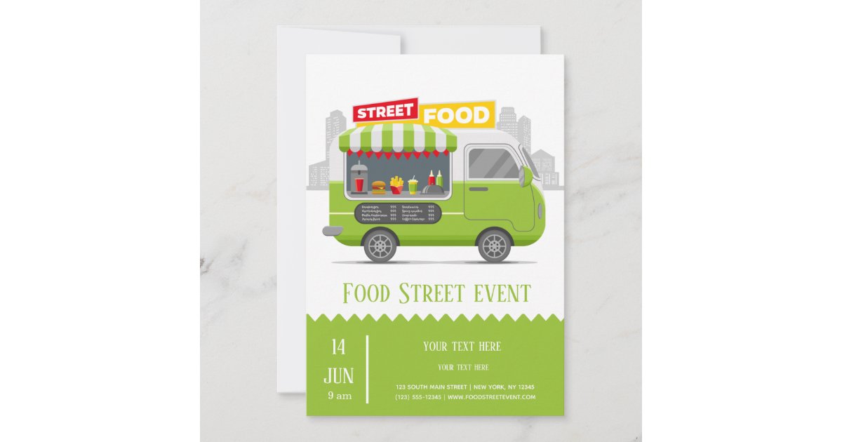 Street food truck invitation | Zazzle