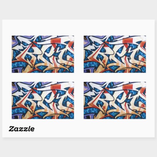 Street Graffiti Art Rectangular Sticker | Zazzle